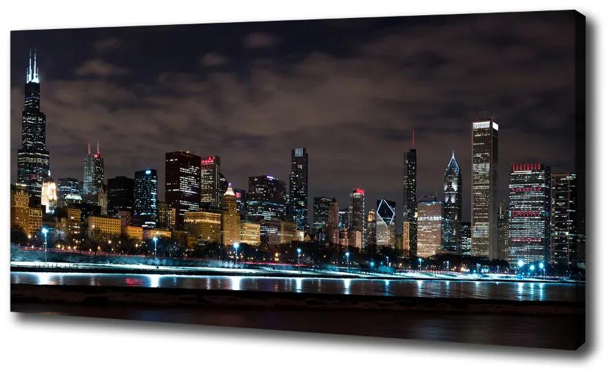 Wallmuralia Foto obraz na plátně do obýváku Noční Chicago 100x50