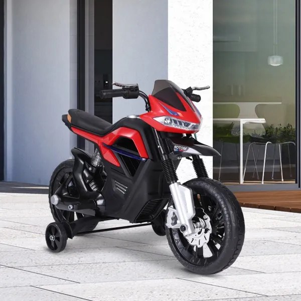 Goleto Dětská elektrická motorka 105 x 52,3 x 62,3 cm | červeno-černá