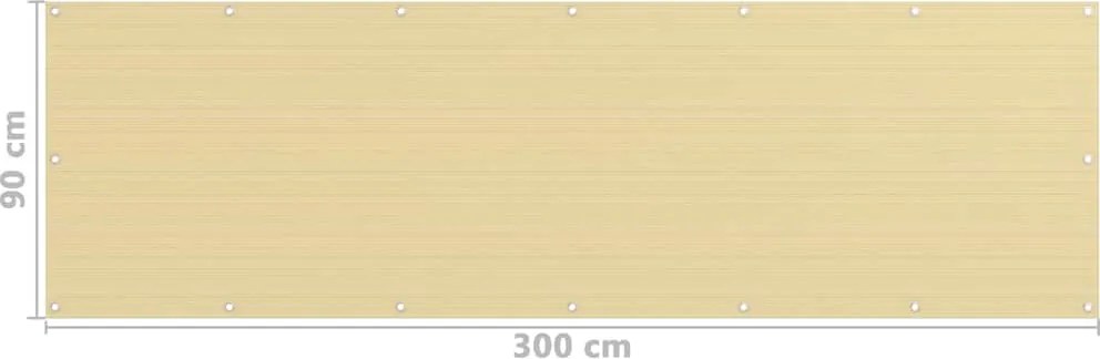 Balkonová zástěna béžová 90 x 300 cm HDPE 310912