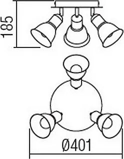 Redo 04-465 - Bodové svítidlo OLAF 3xE14/12W/230V