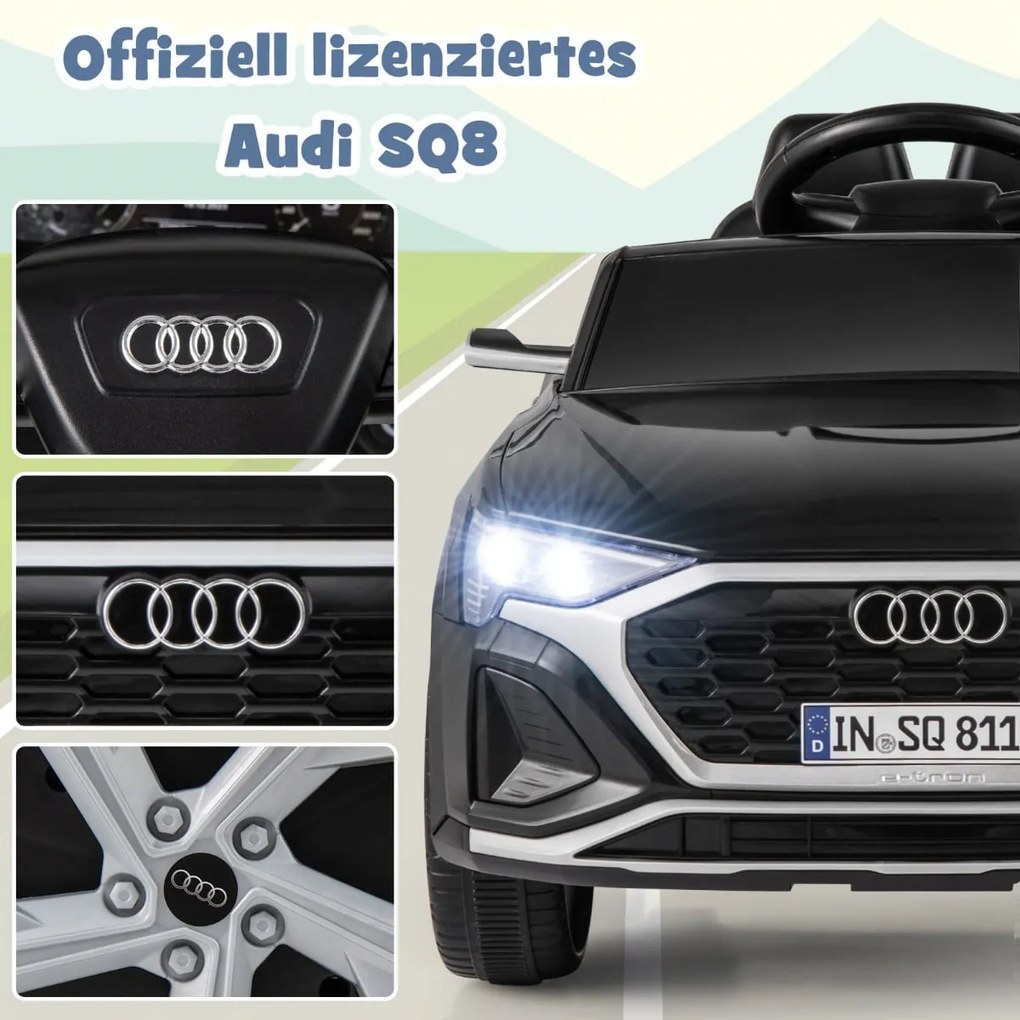 Costway Licencované elektrické vozidlo Audi SQ8 Dětské auto 12-V s – černý