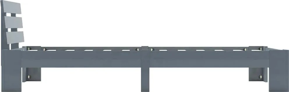 Rám postele šedý masivní borové dřevo 90 x 200 cm 283166