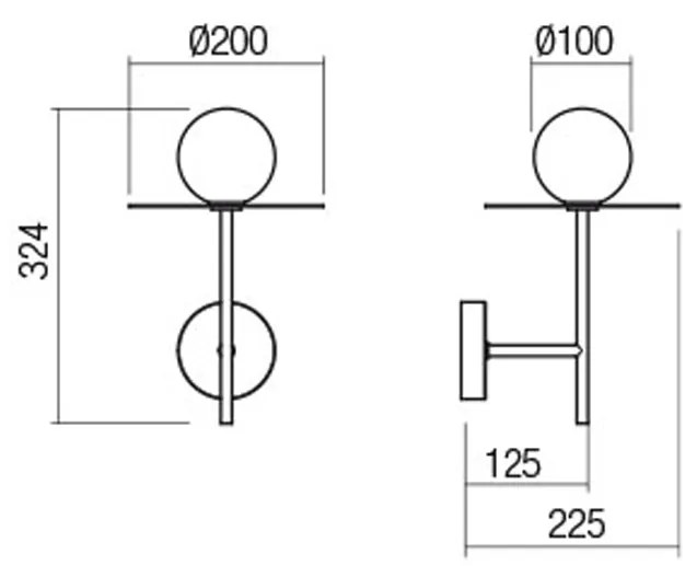 Redo 01-2726 nástěnné svítidlo Plato černé, G9, 32cm