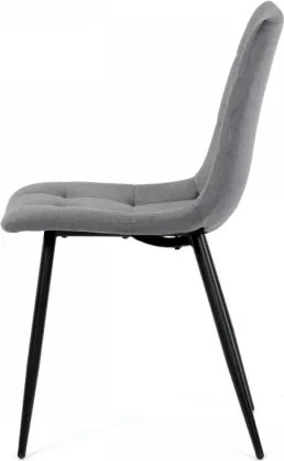 Jídelní židle šedá látka čtyřnohá kovová černá podnož DCL-X7015 GREY2