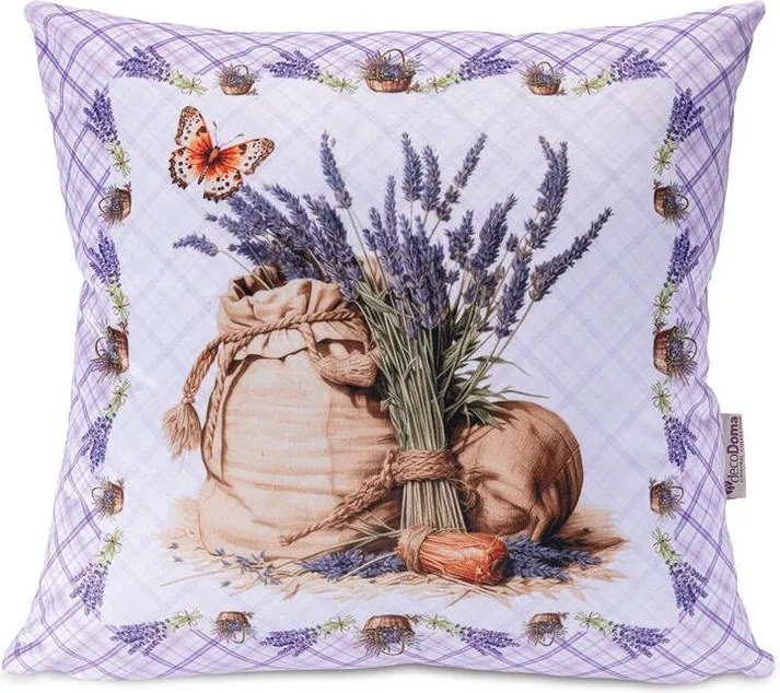 Sada 3 ks povlaků na polštářky LEVANDULE 45 x 45 cm