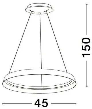 LED stmívatelný champaign hnědý designový lustr Ormi