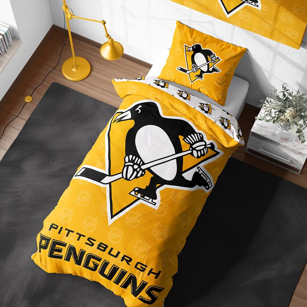 Hokejové povlečení NHL Pittsburgh Penguins Shields Velikost: 135x200 + 80x80 cm