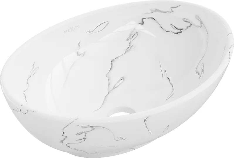 Mexen Elza, umyvadlo na desku 405x330x140 mm, bílá-imitace kamene, 21014081