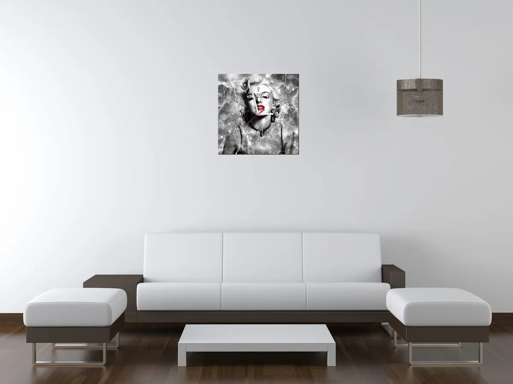 Gario Obraz s hodinami Elektrizující Marilyn Monroe Rozměry: 40 x 40 cm