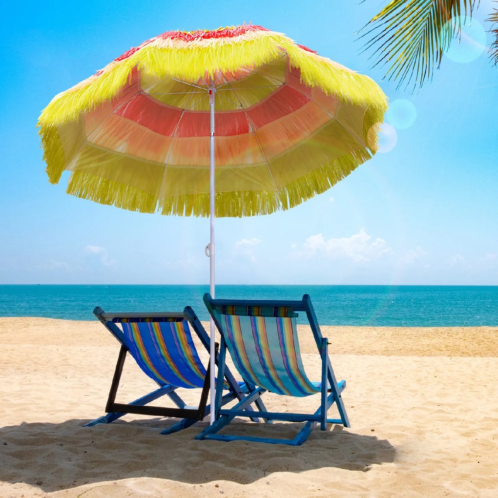 Outsunny slunečník Havajský slunečník Plážový slunečník 160 cm barevný, párty slunečník Zahradní slunečník v různých barvách, 4 modely pro zahradu a …
