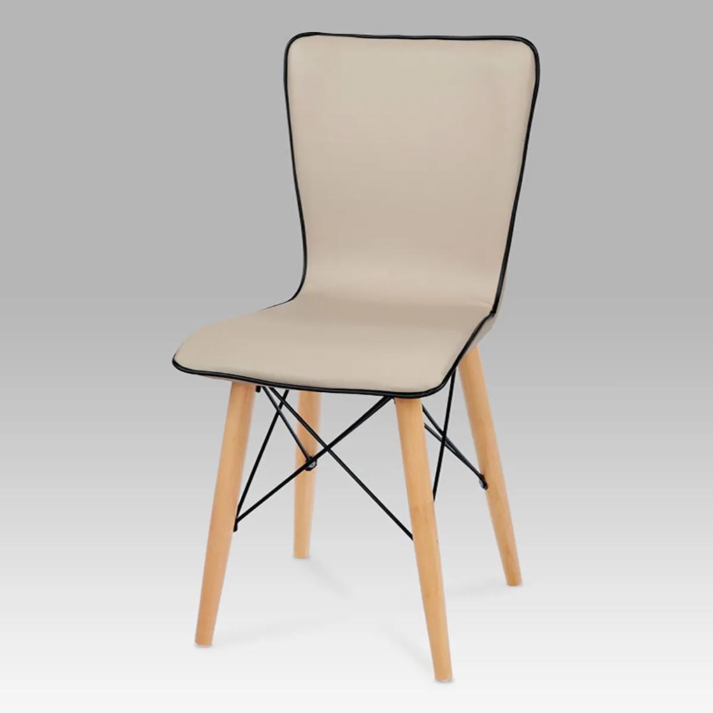 Artium Jídelní židle koženka cappuccino / natural - B828 CAP1