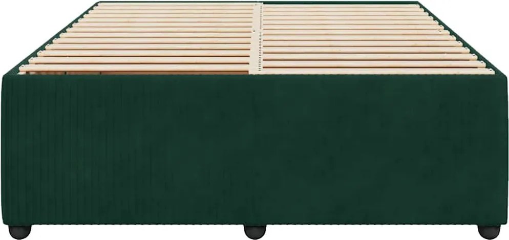 Rám postele bez matrace tmavě zelená 140 x 200 cm samet 3285015
