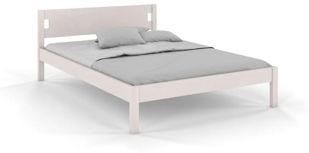 Dřevěná buková postel Visby LAXBAKEN / 160x200 cm, bílá barva