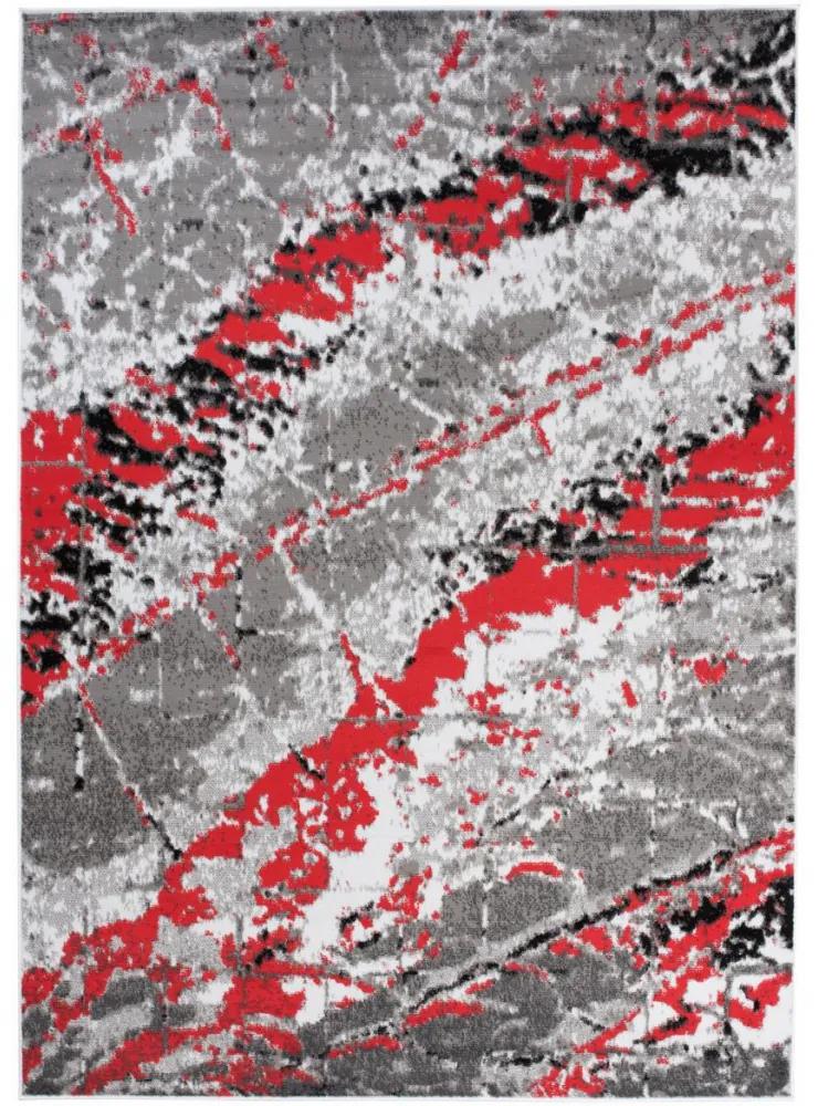 Kusový koberec PP Kevis šedočervený 140x200cm