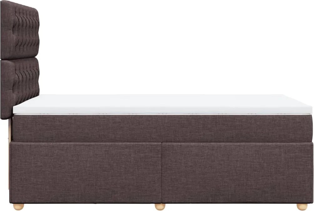 Box spring postel s matrací tmavě hnědá 90x190 cm textil 3293445