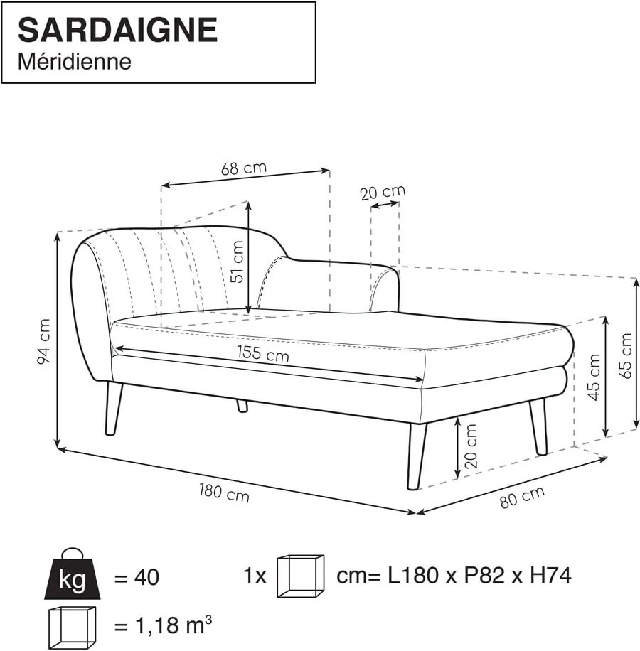 Fialová lenoška Mazzini Sofas Sardaigne