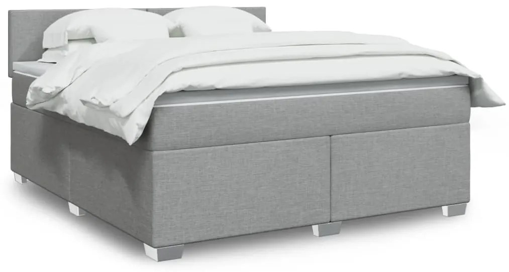 Box spring postel s matrací světle šedá 180 x 200 cm textil 3285960