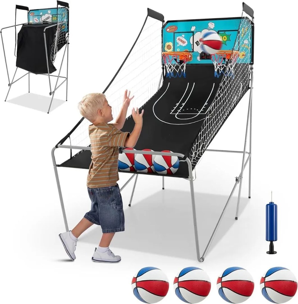 Costway 8 v 1 Basketbalový stroj Skládací elektrický basketbalový