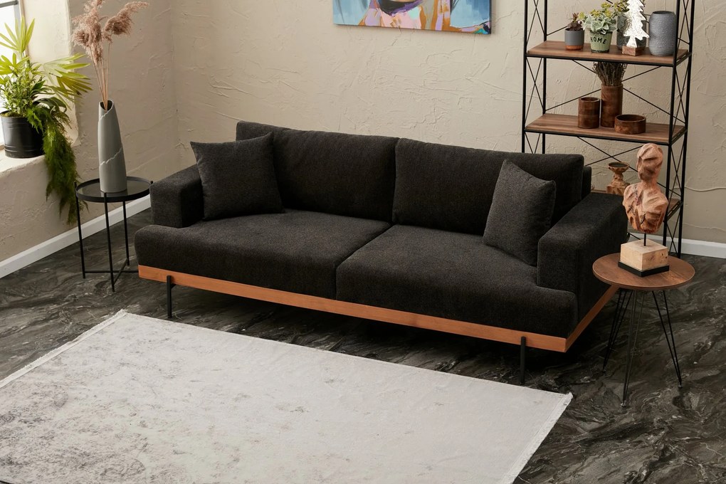 Hanah Home Třímístná pohovka LIVA antracitová 227 cm 825BLC2819