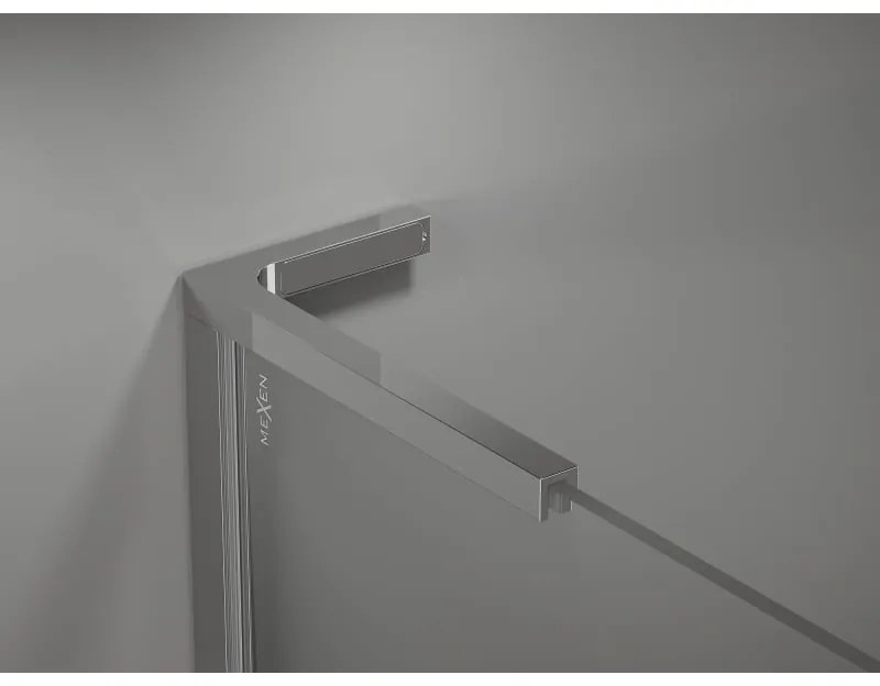 Mexen, Mexen Kioto-X L sprchová stěna 90 x 200 cm, průhledná 10 mm, chrom - 800-090-107-01-00-X