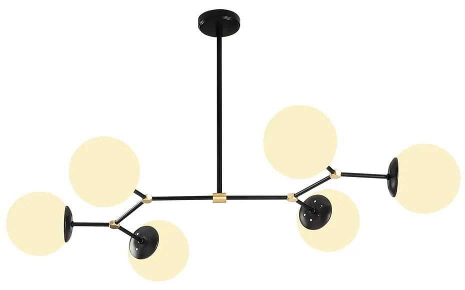 Černé závěsné svítidlo se skleněným stínidlem Damar – Opviq lights