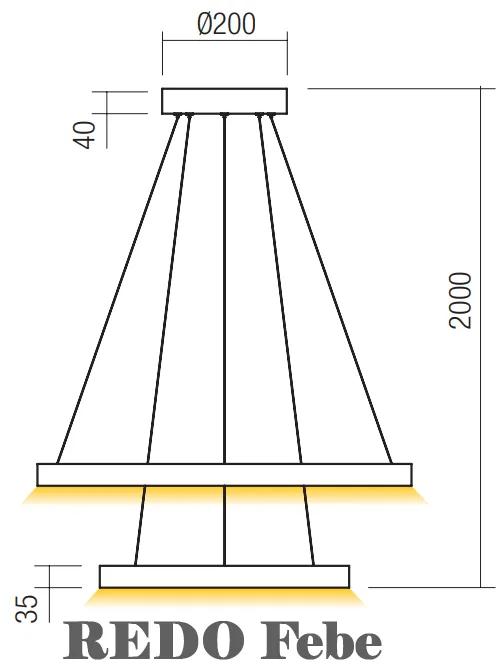 Zlaté závěsné LED světlo Redo Group FEBE/LED 62W
