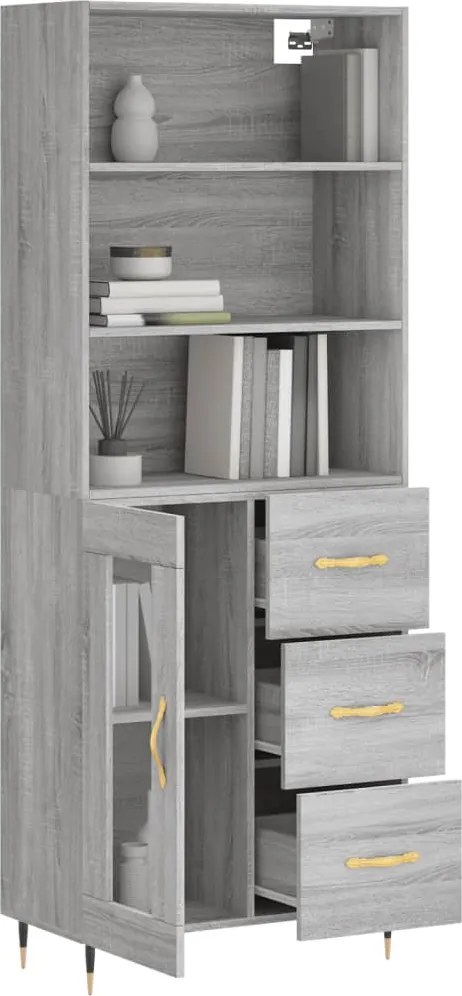 Skříň highboard šedá sonoma 69,5 x 34 x 180 cm kompozitní dřevo 3189491