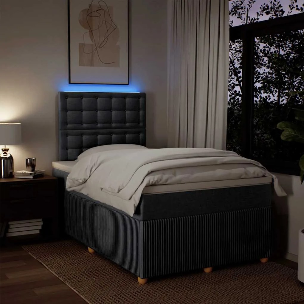 Box spring postel s matrací tmavě šedá 120x190 cm textil 3294310