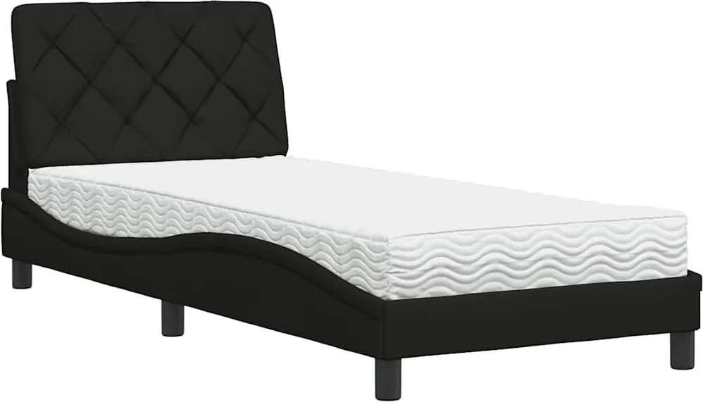 Postel s matrací černá 80 x 200 cm textil 3310701