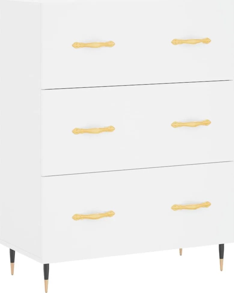 vidaXL Skříň highboard 69,5 x 34 x 180 cm kompozitní dřevo [3195827] Barva: bílá s vysokým leskem