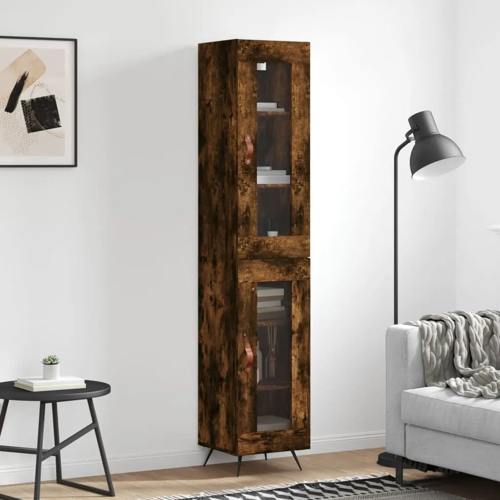 vidaXL Skříň highboard 34,5 x 34 x 180 cm kompozitní dřevo [3199404] Barva: Betonová šedá