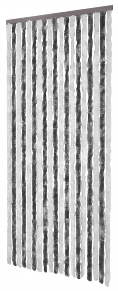 Závěs proti hmyzu šedý a bílý 90 x 220 cm Chenille 241224