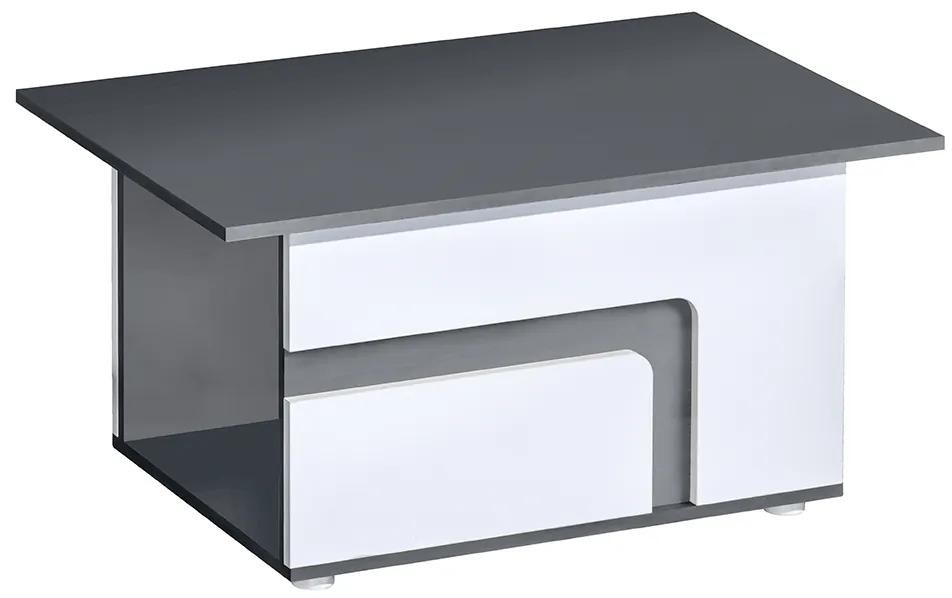 Konferenční stolek APETITO 18 Domel 90/46/60 barva: antracyt/bílý mat