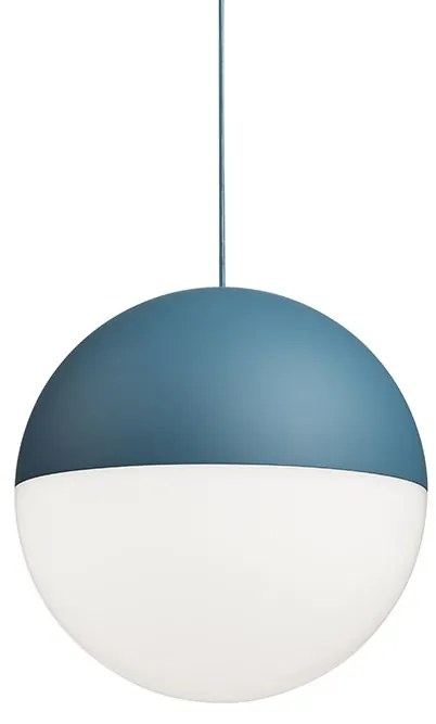 Flos String Light Sphere head, svítidlo s 12m dlouhým kabelem, 21W LED 2700K, dotykové ovládání + bluetooth, modrá, prům. 19cm