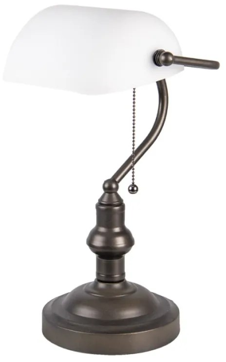 Kovová stolní lampa s bílým stínidlem Sinjon – 27x40 cm