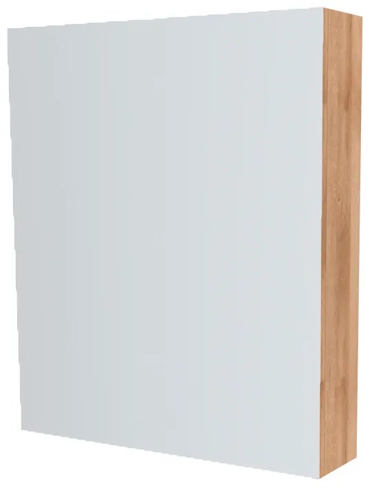 Mereo, Mereo Koupelnová zrcadlová skříňka 60 cm, galerka, 1x dvířka levá, Multidecor, Dub Riviera mountain, MER-CN798G61DMON