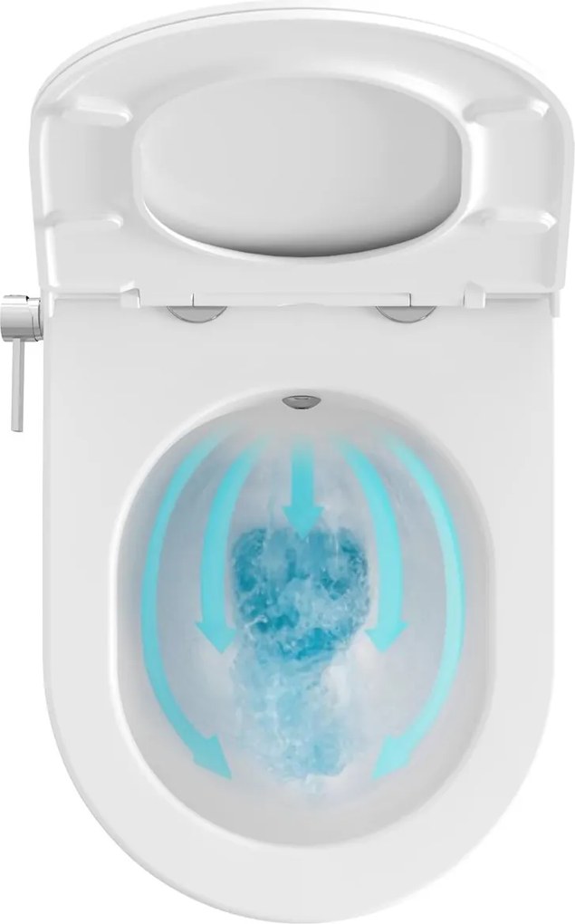 Ravak WC bidet Uni Chrome RimOff závěsný 36 x 51 x 35 cm integrovaná baterie a bidetová sprška bílá X01912
