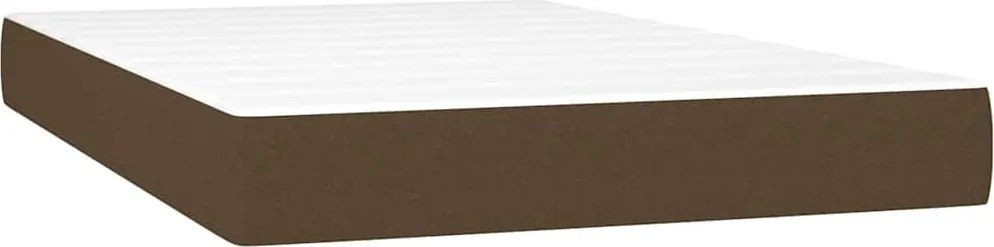 Box spring postel s matrací a LED tmavě hnědá 120x200 cm textil 3133384