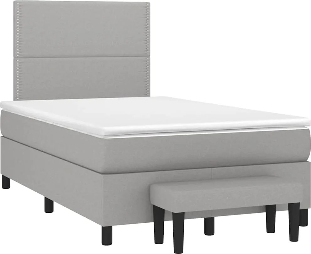 Box spring postel s matrací světle šedá 120x190 cm textil 3270348