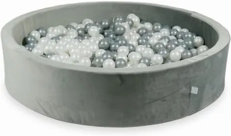 Mimii Suchý bazének + 400 ks kuliček kulatý, samet šedá Rozměr: 130x30 cm