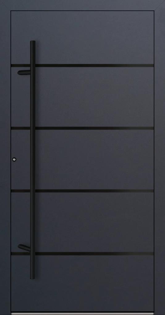 Hliníkové vchodové dveře FM Turen Premium P90 M22 BLACKLINE antracit/bílá RAL7016/9016 Orientace dveří: Levé, otevírání dovnitř, Standardní rozměr dveří včetně rámu: 100 cm x 200 cm - vnější rozměr rámu