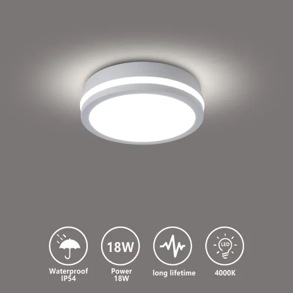 BRILAGI - LED Venkovní stropní svítidlo BENE LED/18W/230V pr. 21,5 cm bílá IP54