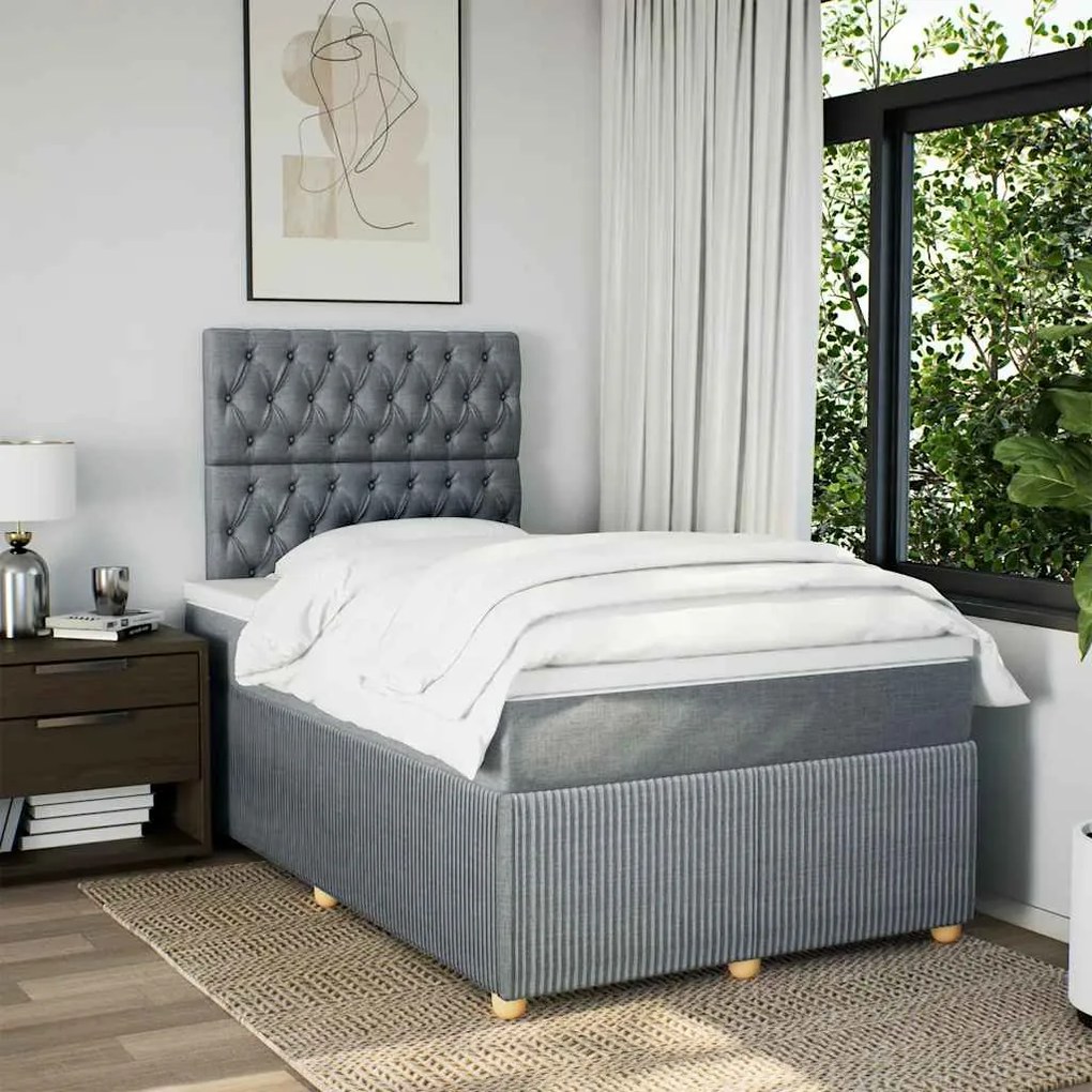 Box spring postel s matrací světle šedá 120 x 200 cm textil 3294330