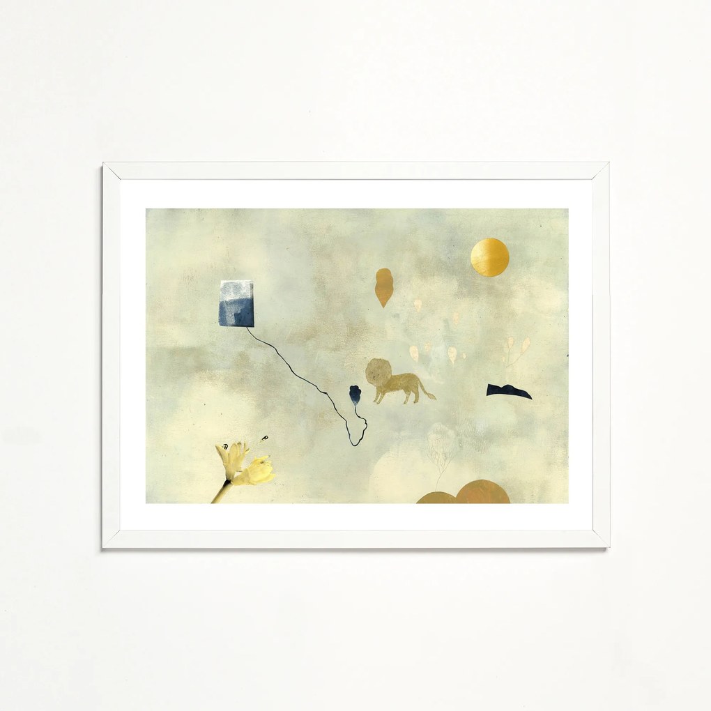 Andrea Tachezy | Chytrý lev Rám: Dubový, Velikost: 50 x 70 cm