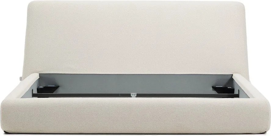 Béžová čalouněná dvoulůžková postel bez roštu 180x200 cm Martina – Kave Home