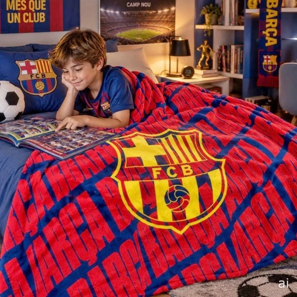 Velká coral fleece deka FC Barcelona - 150 x 200 cm