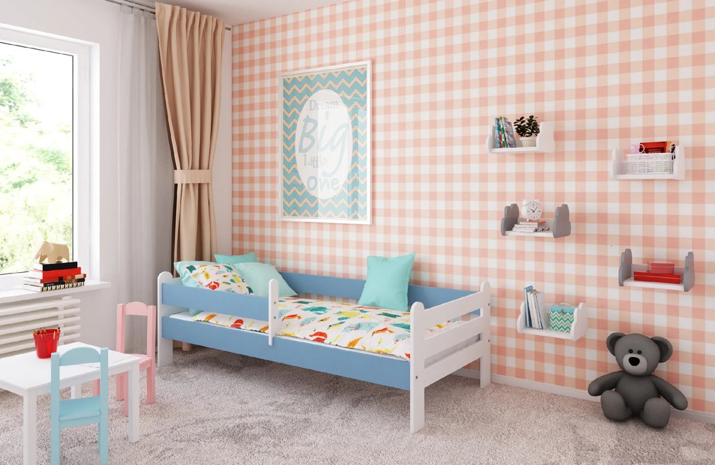 BabyBeds Dětská postel RYSIO Velikost postele: 160x80 cm, Barevné provedení: Šedá, Úložný prostor: Ne, bez úložného prostoru Bílá