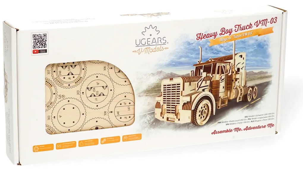 Ugears 3D dřevěné mechanické puzzle VM-03 Tahač Heavy Boy