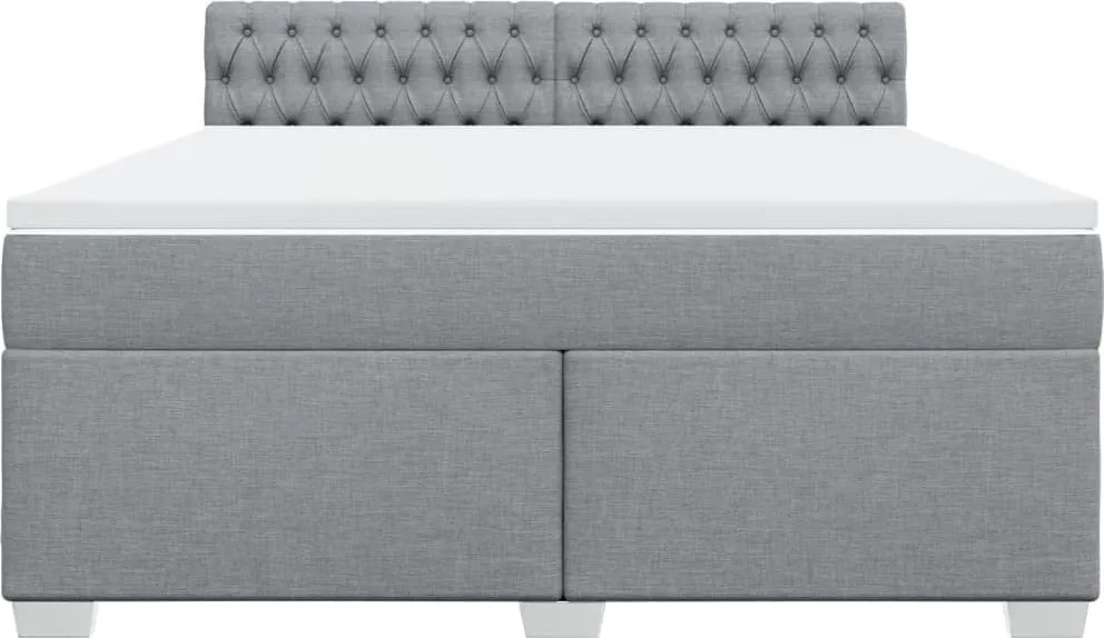 Box spring postel s matrací světle šedá 180 x 200 cm textil 3288274