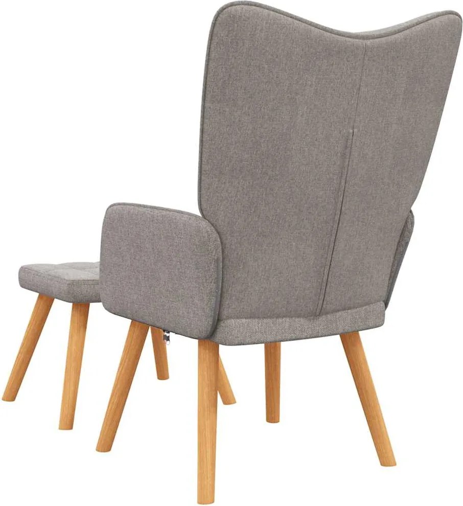 Relaxační křeslo se stoličkou taupe textil 327939